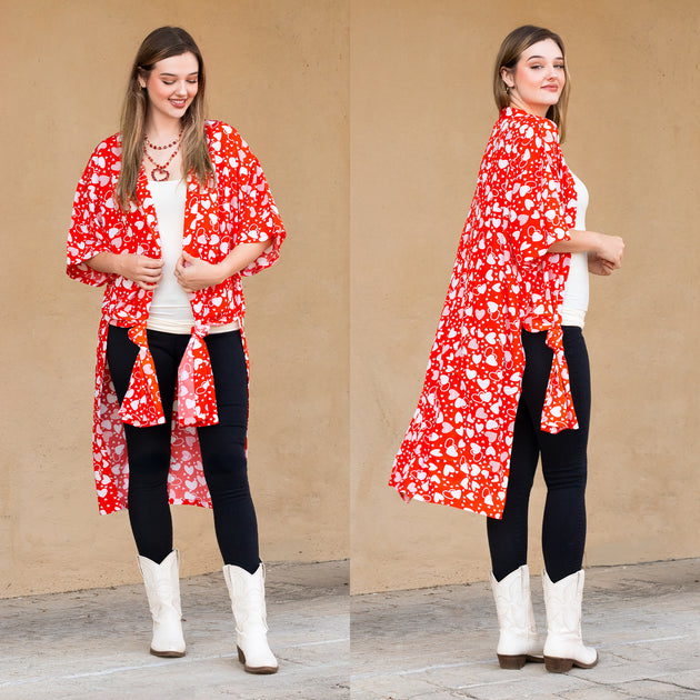 6665 - Heart Duster - Red | Your Fashion Wholesale